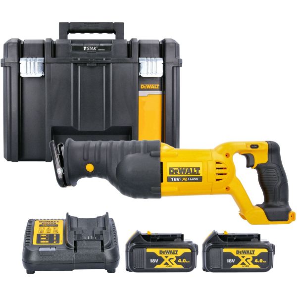 DeWalt DCS380 18V XR Li ion Cordless Reciprocating Saw With 2 x 4.0Ah Batteries Charger Case buy Online at UK Planet Tools shop